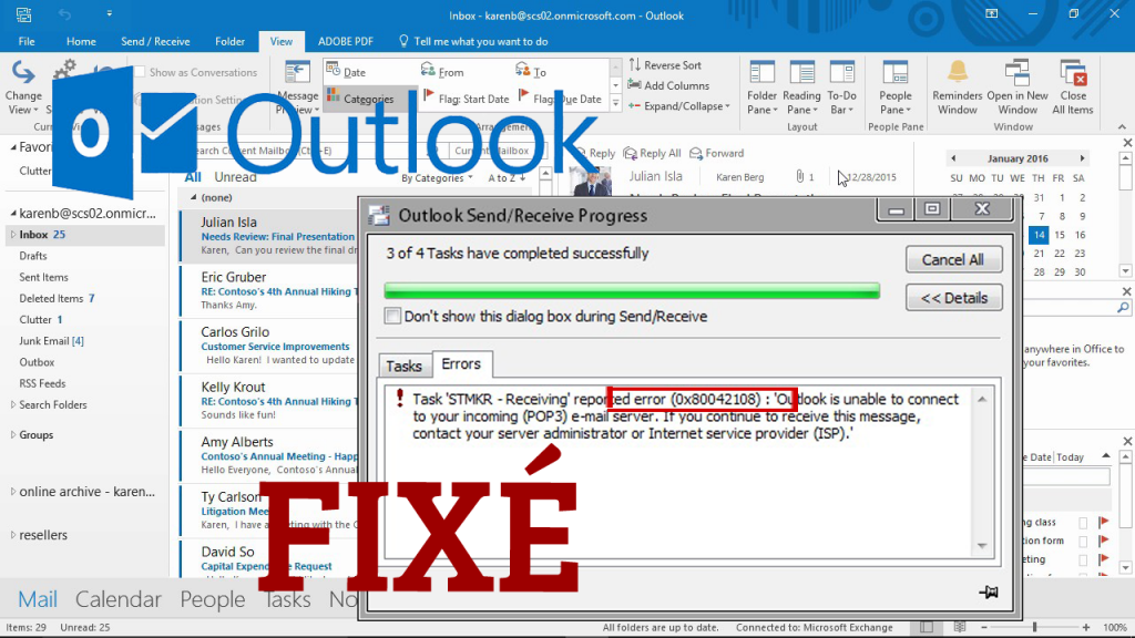 Comment réparer l'erreur 0x80042108 d'Outlook?